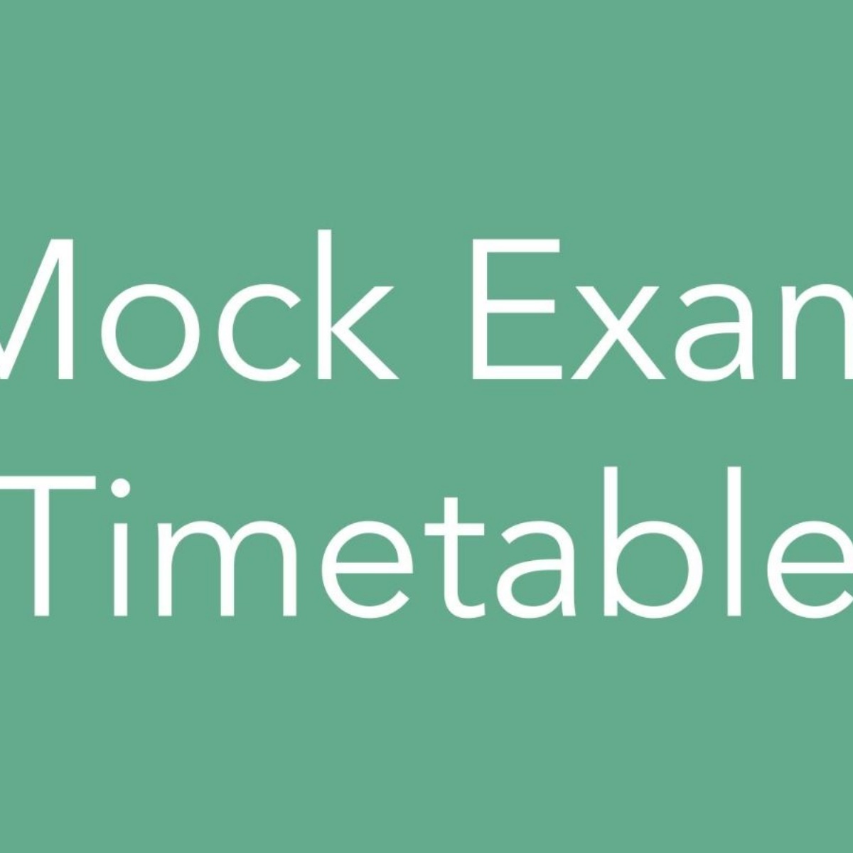 Co-op Academy Walkden - Year 11 Mock Exam Timetable